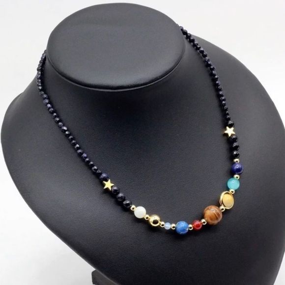 Jewelry | Solar System Mixed Bead Choker Necklace | Poshmark